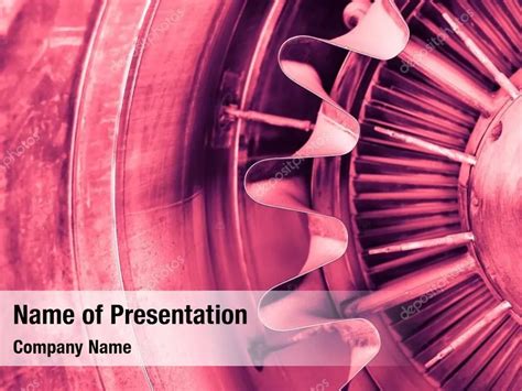 Engine Closeup Jet Aircraft Powerpoint Template Engine Closeup Jet