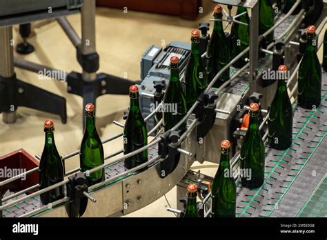Production Of Cremant Sparkling Wine In Burgundy France Automatically
