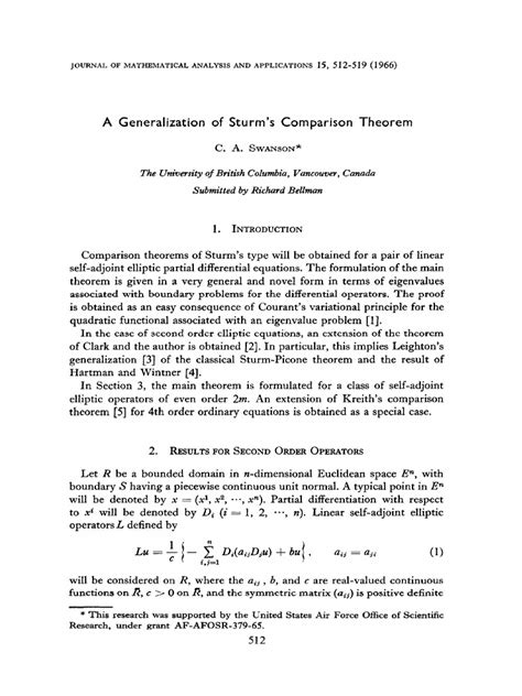 A Generalization Of Sturms Comparison Theorem Ca Swanson Pdf