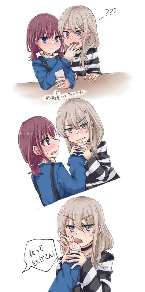 Kaedetama Iseri Nina Kawaragi Momoka Girls Band Cry Tagme 2girls Multiple Girls Tongue