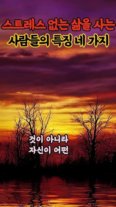 스트레스 없는 삶을 사는 사람들의 특징 네 가지지혜 명언 부처님 말씀 마음 좋은글노년 행운 노후준비 중년마음 Youtube