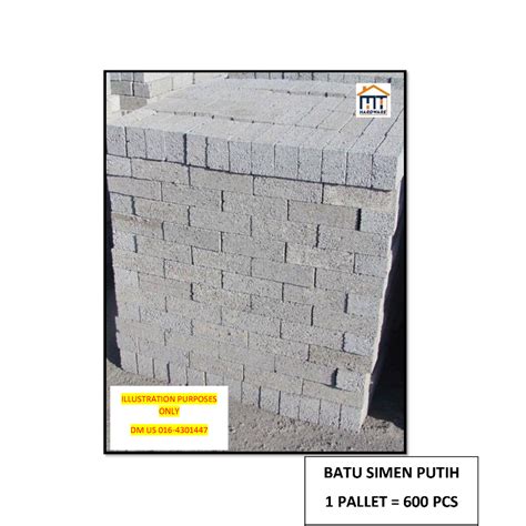 Batu Simen Batu Putih Batu Bata 1 Pallet 600pcs Ilustration