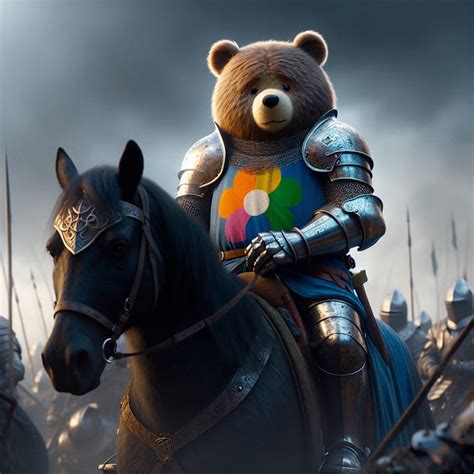 Bear Knight Warrior On Dark Horse Victorious Journey Ai Art