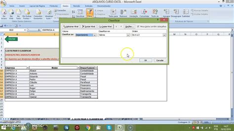 1 10 excel básico filtrar e classificar youtube
