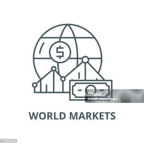 World Markets Vector Line Icon Linear Concept Outline Sign Symbol Stock