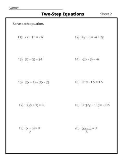 Distributive Property Solving Equations Worksheet Printable Pdf Template