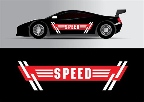 스포츠 자동차 데칼 줄무늬 자동차 튜닝 스티커 속도 경주 줄무늬 전송 P140에 대한 빨간색 표시 프리미엄 벡터