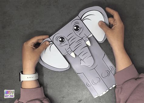 Elephant Paper Bag Puppet Template