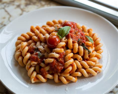 Cavatappi Pasta With Tomato Basil Sauce Easy And Delicious