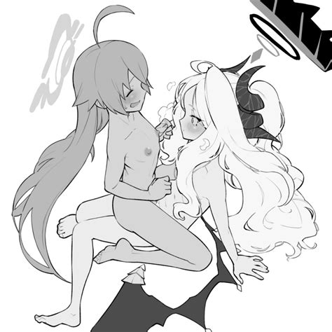 Rule 34 2girls Ahoge Barefoot Sandals Jewelry Blue Archive Blush