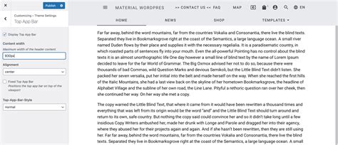 Top App Bar Material Wordpress