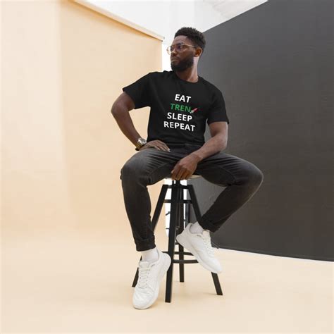 Tren T Shirt Eat Sleep Tren Repeat Fitness Gym Training T Hooded T
