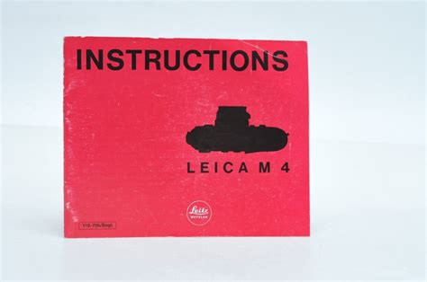 Leica M4 Instruction Manual Ebay