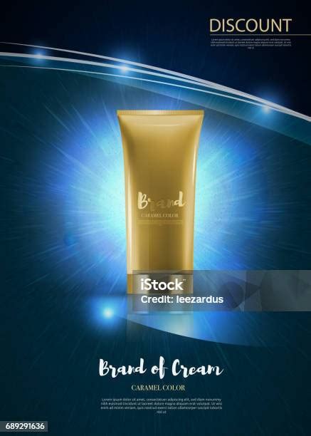 화장품 튜브에 파란색 빛나는 배경입니다 프리미엄 광고입니다 컬러 패키지 템플릿을 고 토너 웹 사이트 포스터 현수막 커버 및