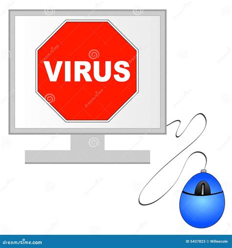 Stop Computer Virus Stock Vector Illustration Of Protection