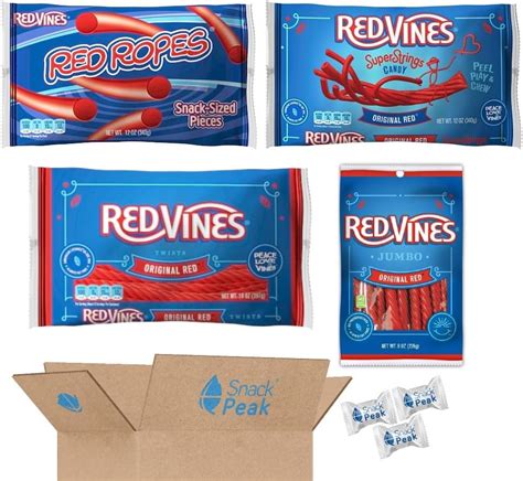 Red Vines Snack Peak Variety T Box Red Ropes Super Strings Original And