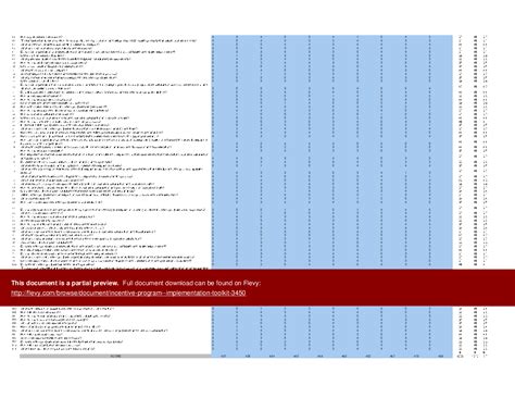 incentive program implementation toolkit template excel xls