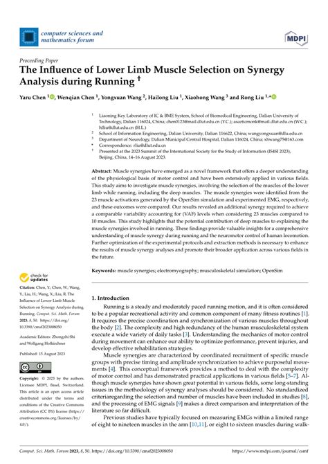 Pdf The Influence Of Lower Limb Muscle Selection On Synergy Analysis During Running