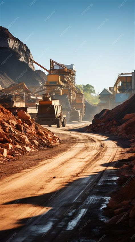 Premium Ai Image Landscape Hosts Phosphate Mine Alongside Processing