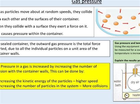 AQA GCSE Physics Particle Model Particle Motion In Gases Teaching Resources