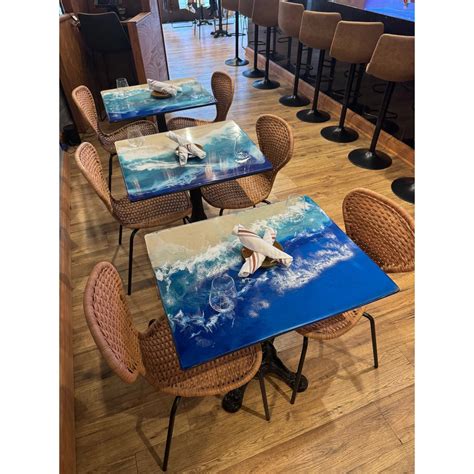 Ocean Wave Café Tables Epoxy Resin Design Canadatables