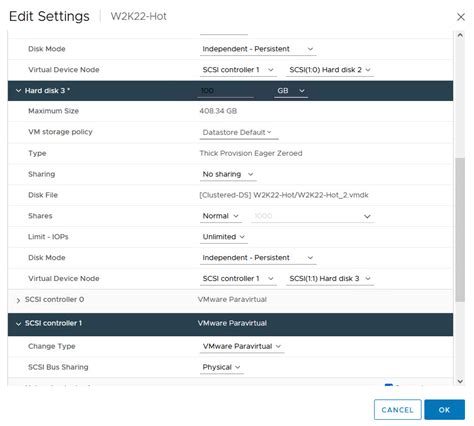 shared disk clustering on vsphere getting out of the “multi writer