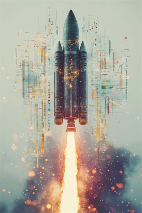 Innovative Data Rocket Launches Progress Stock Illustration Illustration Of Advanced Concept
