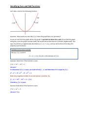 Understanding Even And Odd Functions In Algebra Course Hero