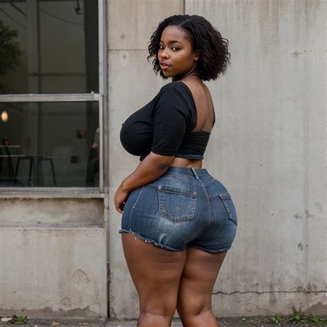 Black Girl Wide Hips Huge Butt Full Body Standing Seaart Ai