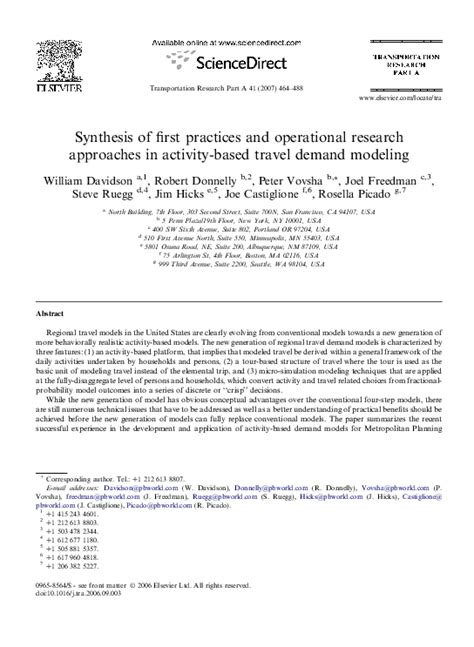 Pdf Synthesis Of First Practices And Operational Research Approaches