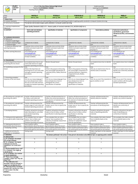 Dll Css Grade8 Pdf Learning Teachers