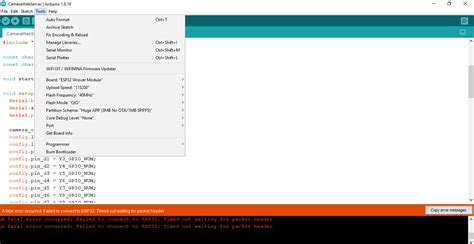Esp32 Cam 错误 Esp Camera Init ：相机探测失败，错误为 0x20004 Arduino So中文参考