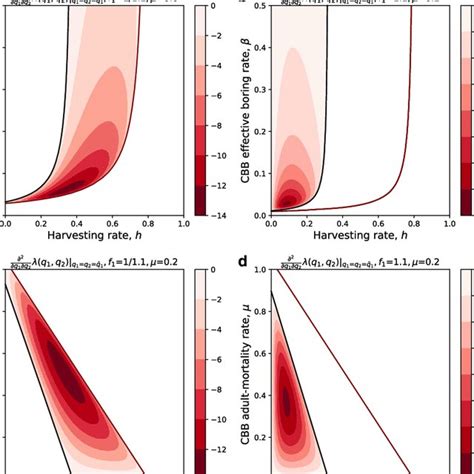 Contour Plot Of The Fitness Second Derivative In The Coexistence