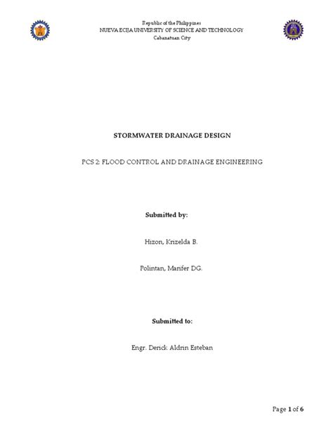 Storm Drainage System Pdf Storm Drain Stormwater