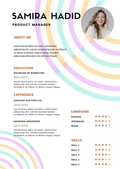 Free Custom Printable Colorful Resume Templates Canva