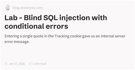 Lab Blind Sql Injection With Conditional Errors