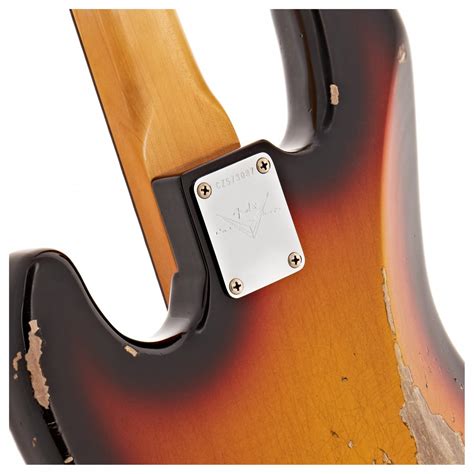 Sold Fender Custom Shop 62 Jazz Bass Relic 3 Tone Sunburst Cz573087