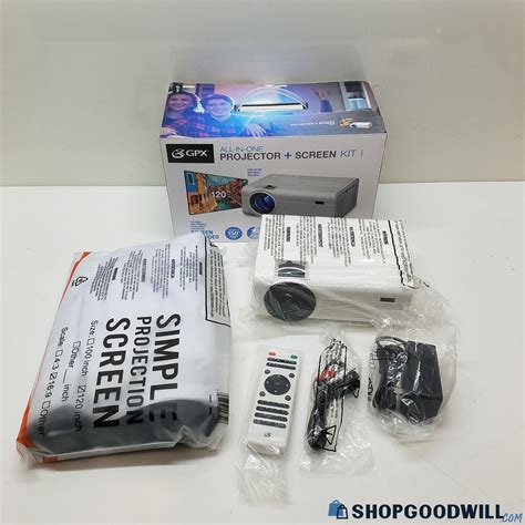 Gpx All In One Projector And Screen Kit Pj308vp Untested Iob 017