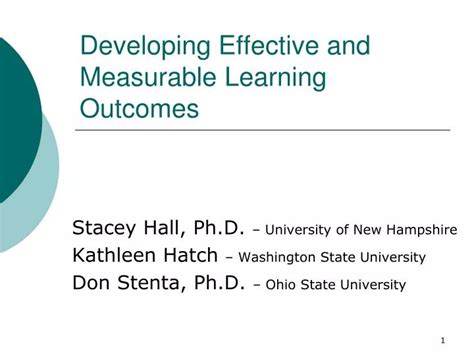 Ppt Developing Effective And Measurable Learning Outcomes Powerpoint