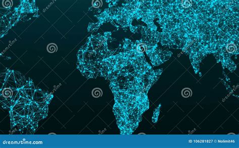 World Map Network Connection Dots Background Stock Video Video Of