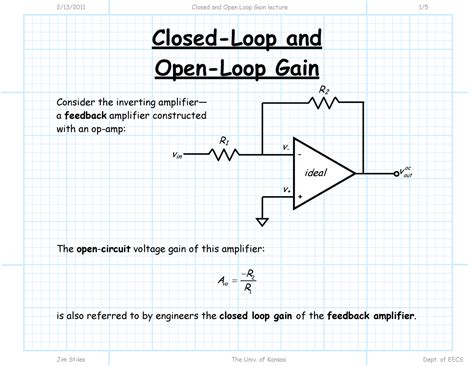 closed and open loop gain lecture closed loop and open loop gain consider the inverting