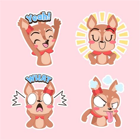 Premium Vector Cute Deer Vector Set Deer Illustration