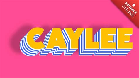 Caylee Yellow Blue 3d Text Effect Generator