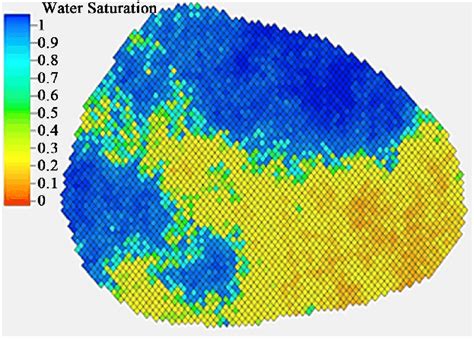 Model Of Distribution Of Water Saturation In Zone 1 Maximum Water