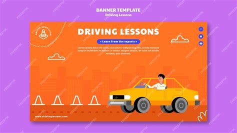Free Psd Illustrated Driving School Banner Template