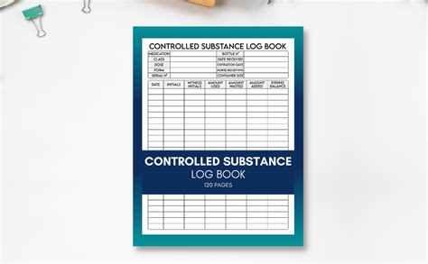 Controlled Substance Log Book Drugs And Narcotics Record Book For