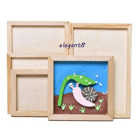 Elegant木製照片支架藝術拼圖持有人繪畫繪畫diy空白粘土框架多尺寸桌面擺件照片相框 蝦皮購物