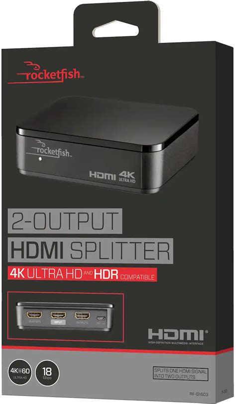 Rocketfish™ 2 Output Hdmi Splitter With 4k At 60hz And Hdr Pass Through