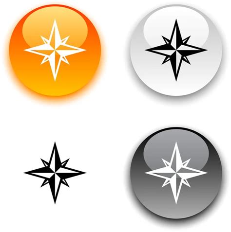 Compass 3d Button — Stock Vector © Maxborovkov 6103214