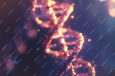 The Image Depicts A Computergenerated Dna Strand Premium Ai Generated Image